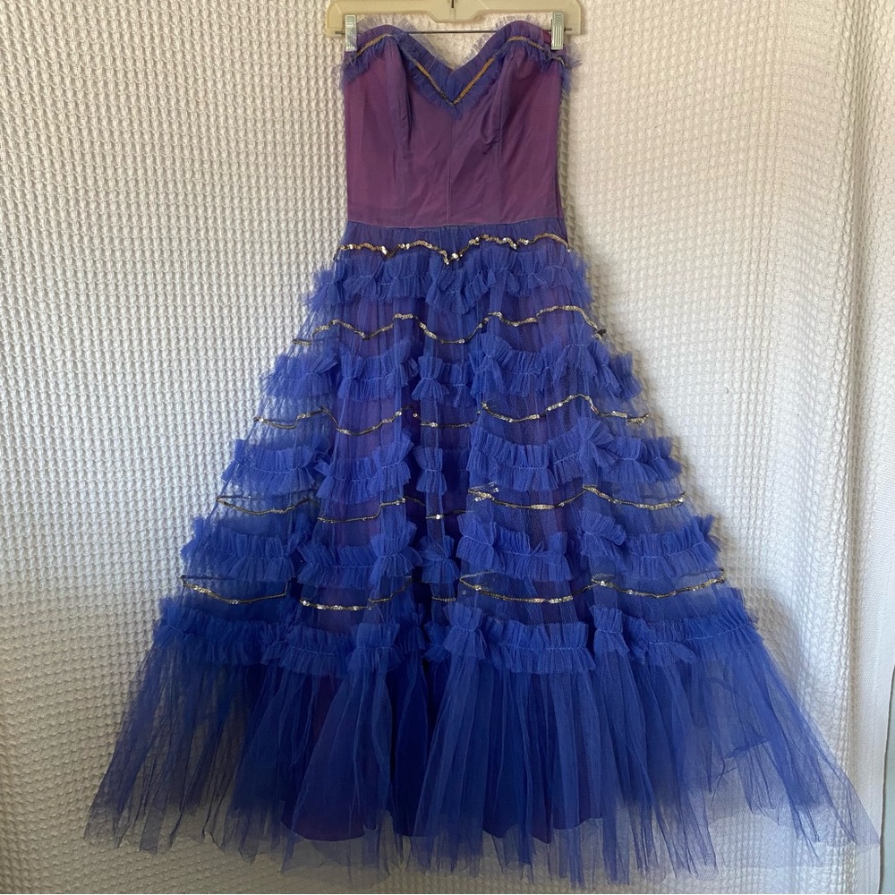 1950’s Cotillion Originals Purple And Blue Tulle Prom… - Gem
